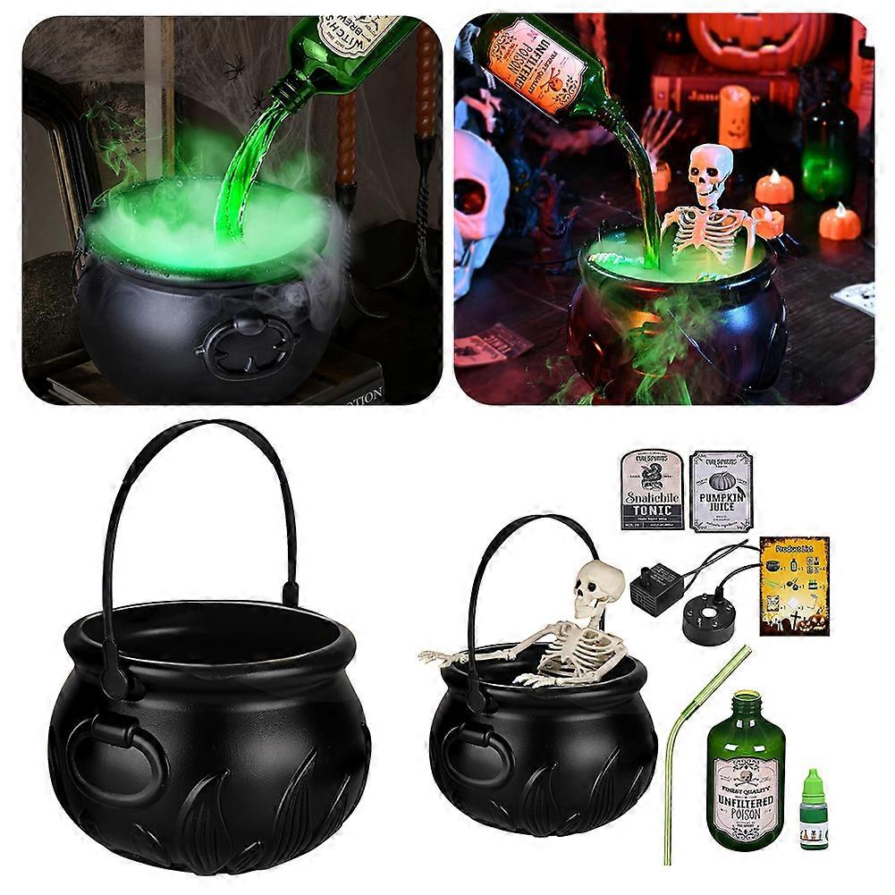 Skeleton Potion Witches Cauldrons with Floating Potion Bottles ...