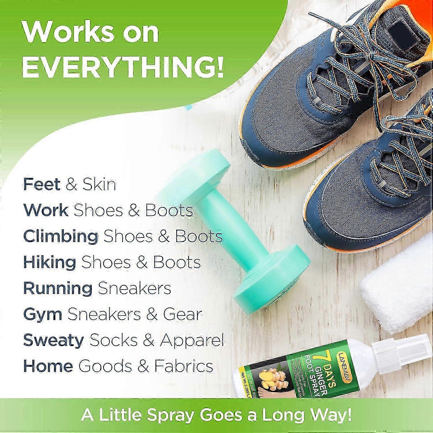 7 Days Ginger Foot Spray - Odor Control & Callus Care, Natural Ginger ...