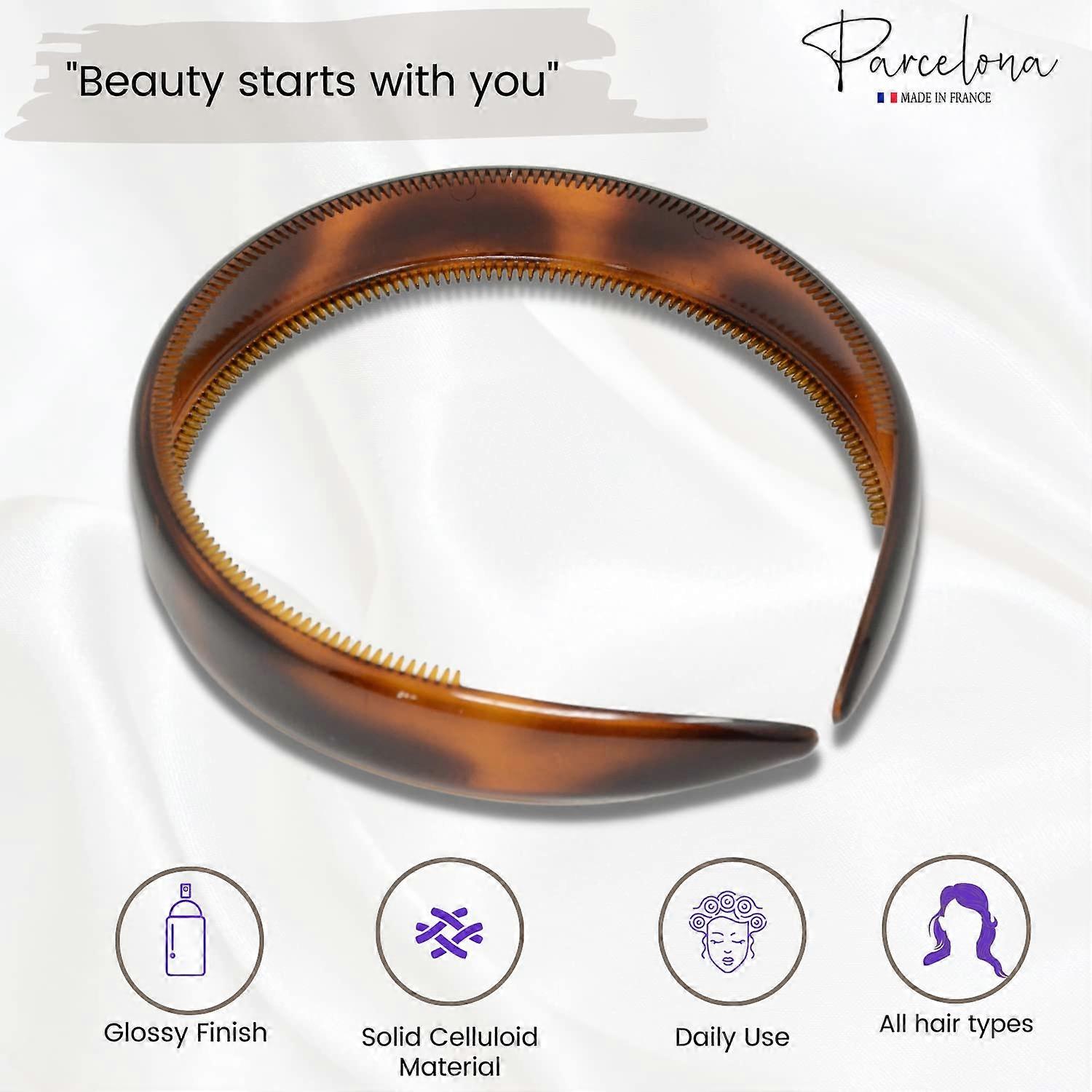 Tortoise Shell Hair Headband for Women 3/4 Inch French Made NoSlip Grip ...