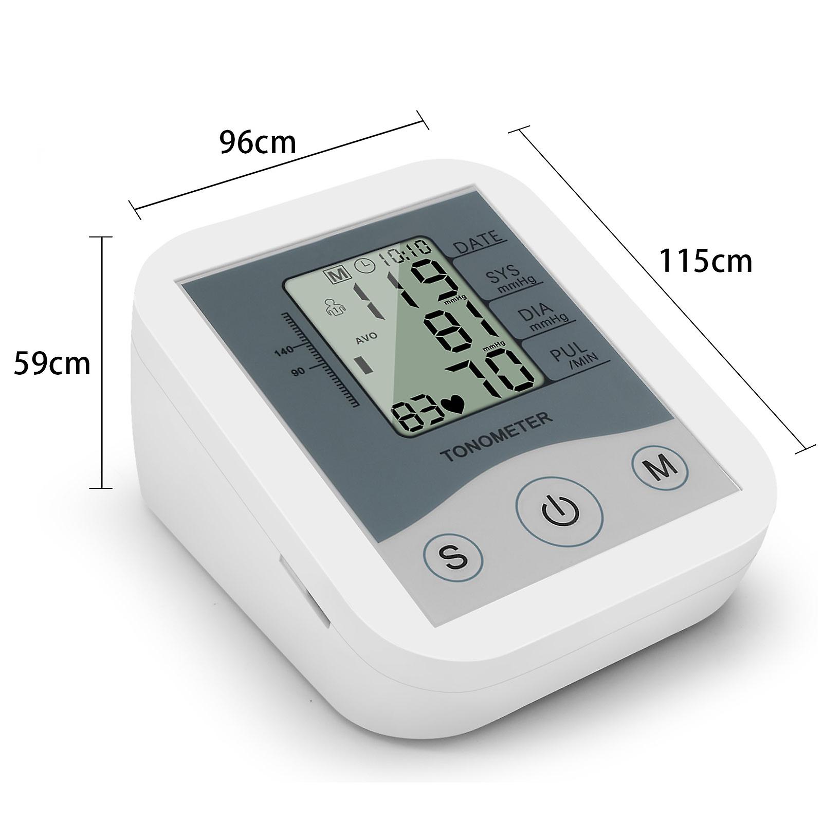 White Arm Sphygmomanometer Lcd Digital Display Blood Pressure Monitor Pulse Scanning ...