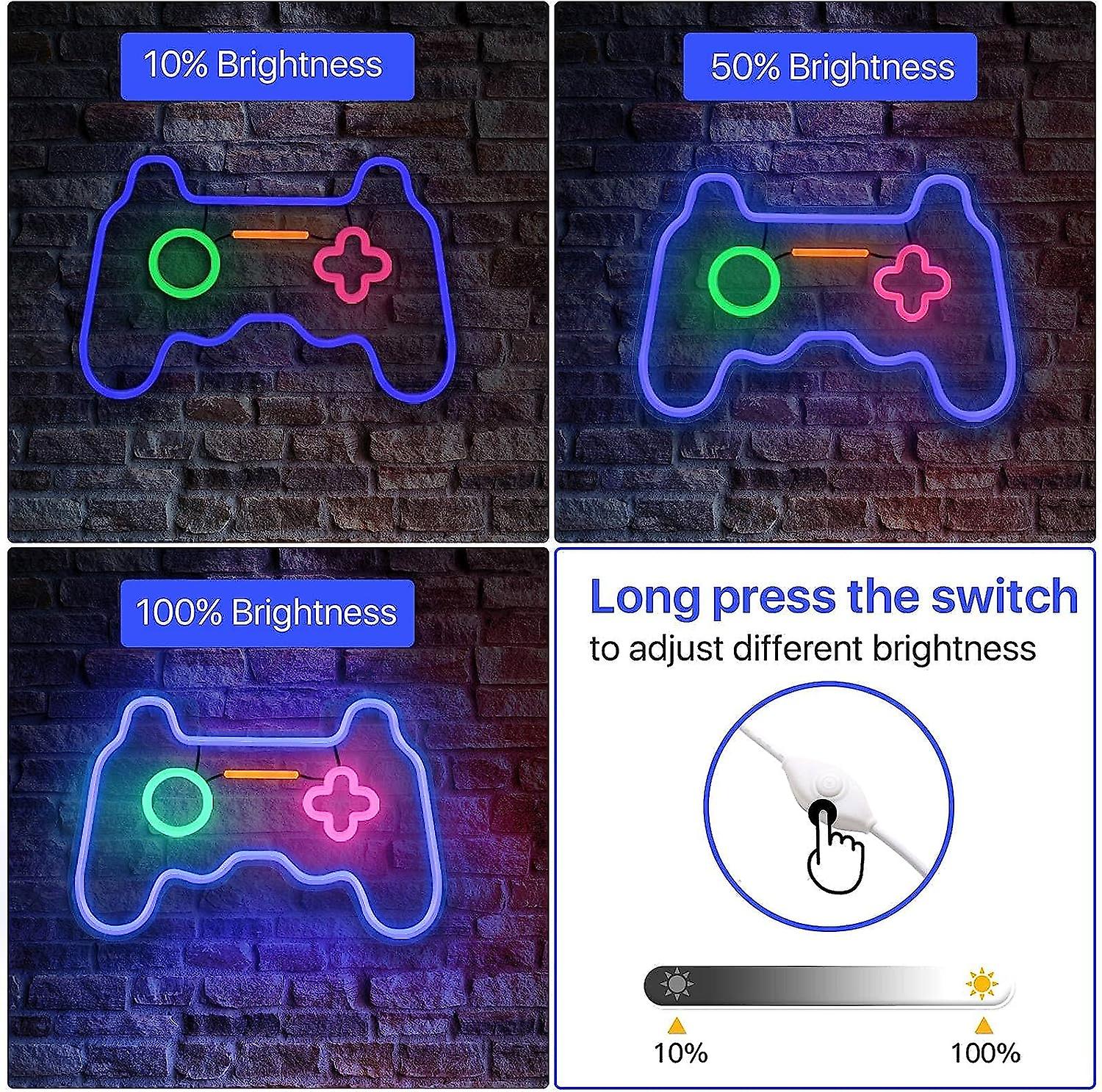 Neon Gamepad Neon LED USB Powered Light Sign Decor Gaming Cool Neon for ...