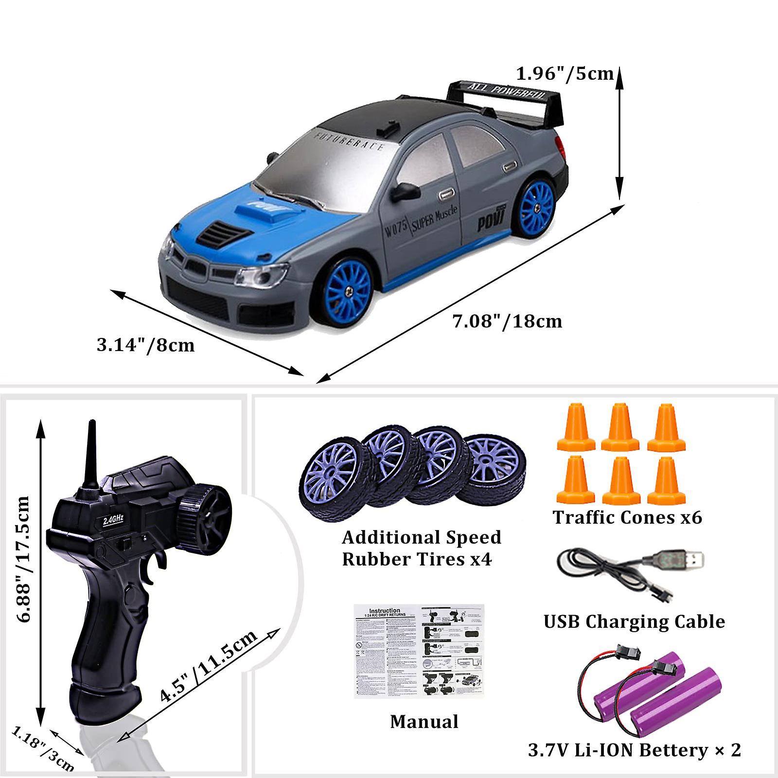 4WD 25KM/H RC Vehicle with LED Lights, GT RC Drift Car Remote Control ...