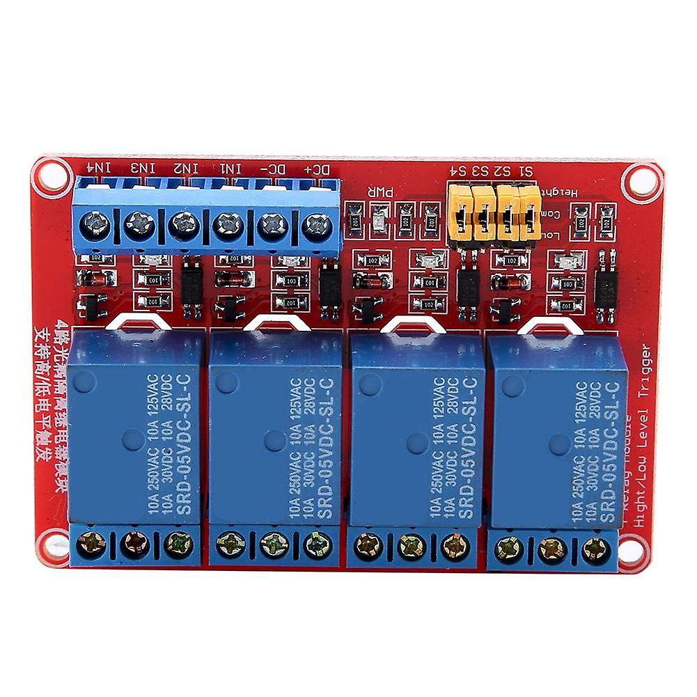 4 Channel Relay Module, High And Low Level Trigger For Plc Automation ...
