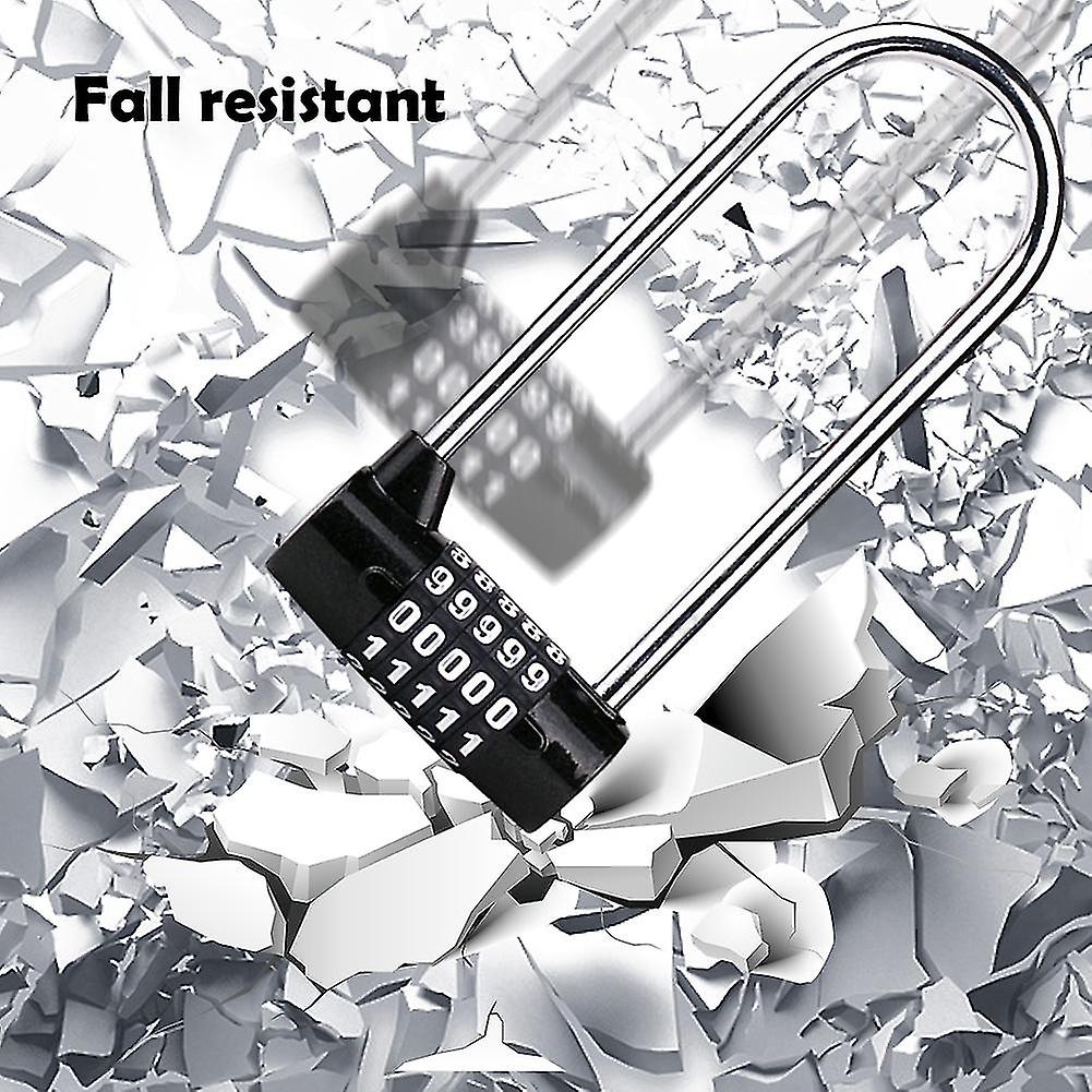 5 Digit Security Heavy Duty Long Shackle Combination Padlock Luggage ...