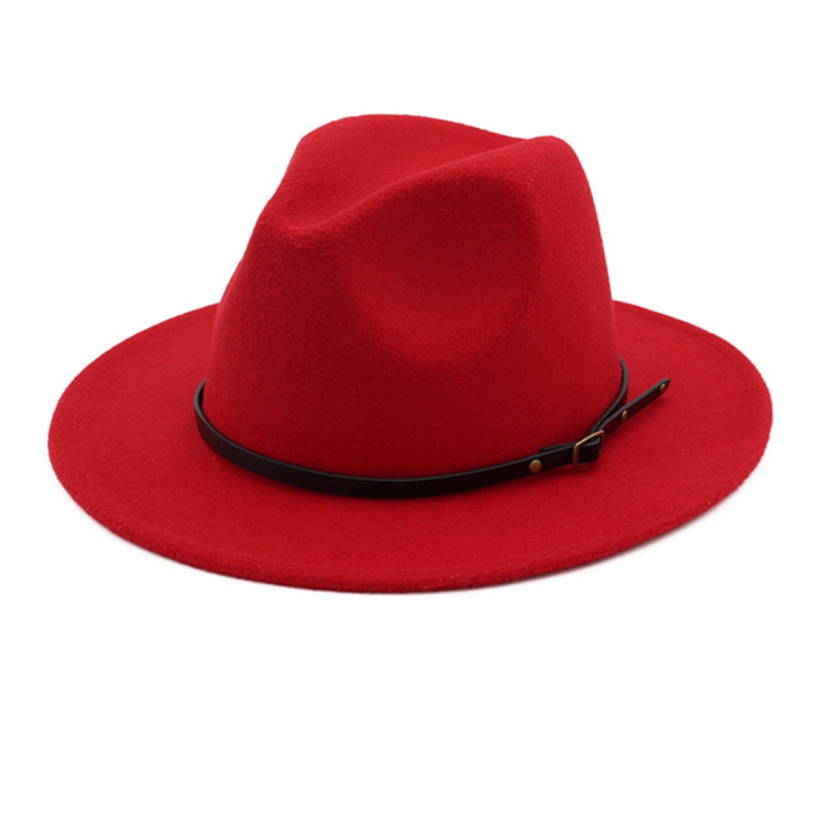 Women's Simple Top Hat Wool Felt Outback Hat British Style Headgear ...