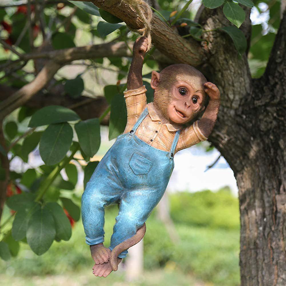 Chico the Chimpanzee Baby Monkey Hanging Animal Statue, Polyresin, Full ...