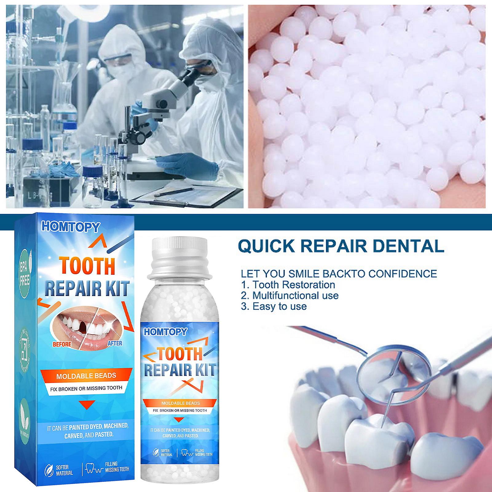 1 Set Tooth Repair Kit Men Temporary Teeth Replacement Kit Moldable ...
