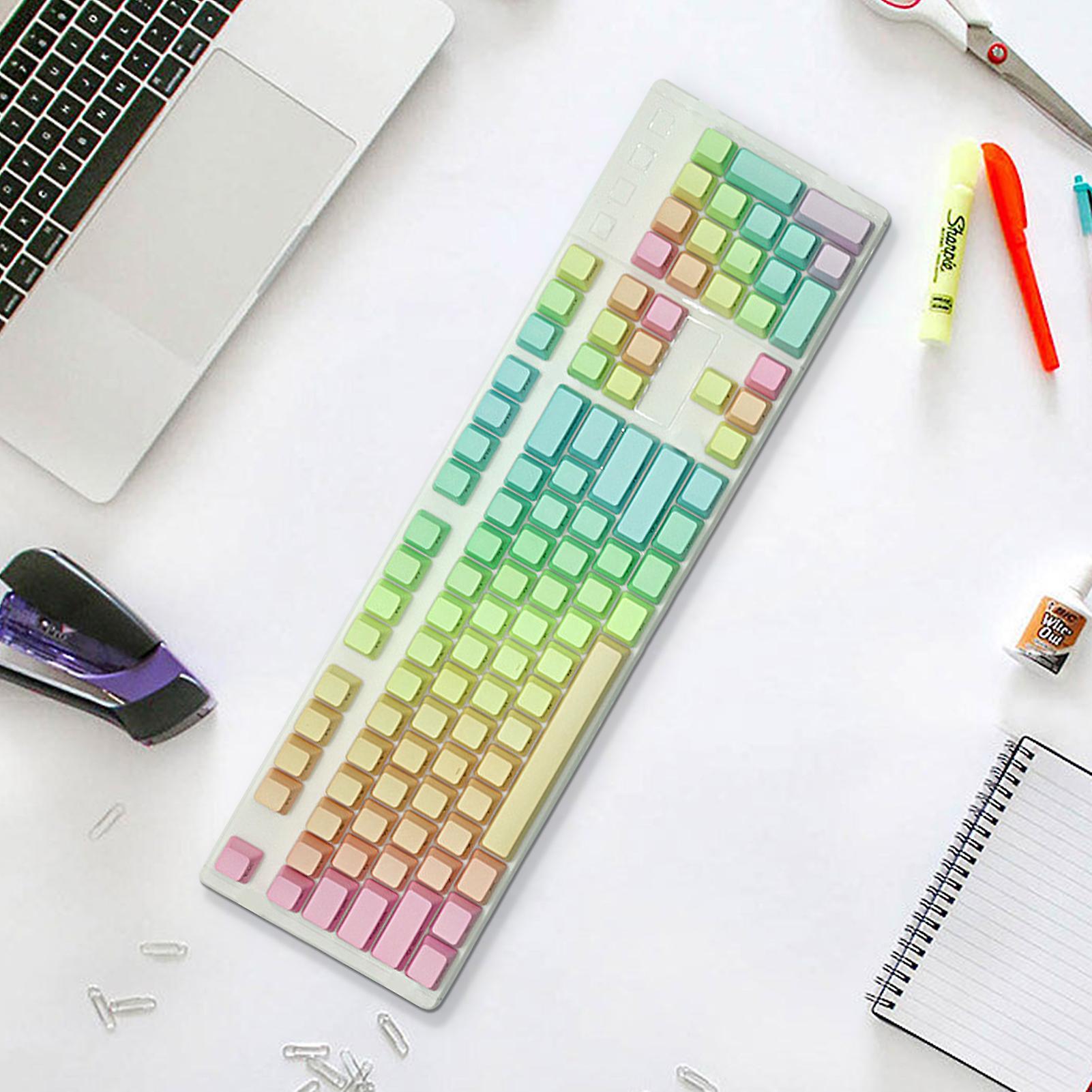 104 Keys Key Caps OEM Profile Ergonomic Wear Resistant Oil-proof Dirt ...