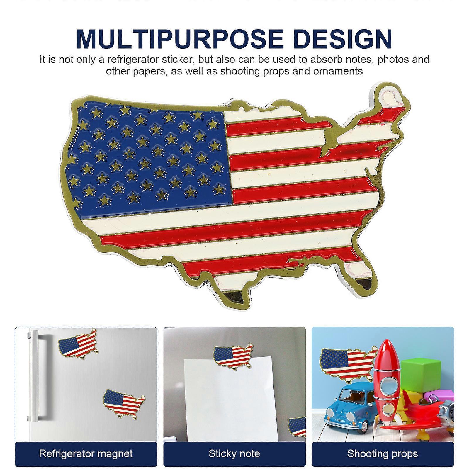 2pcs American USA Flag Map Refrigerator Stickers Patriotic Stars and ...