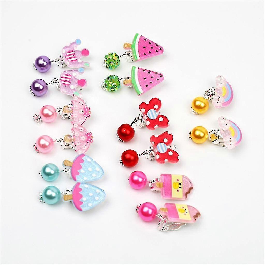 7 Pairs Lovely Ear Clips For Girls Hypoallergenic No Piercing Earrings ...