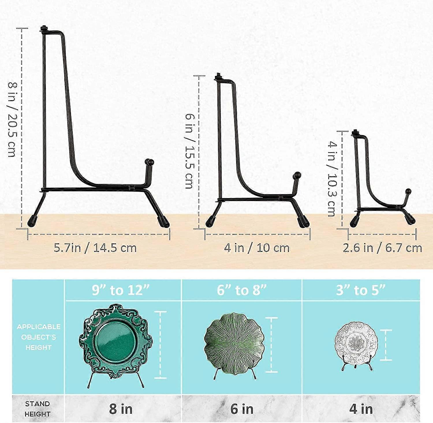 5 Pack Iron Display Stand, Black Iron Easel Plate Display Photo Holder ...
