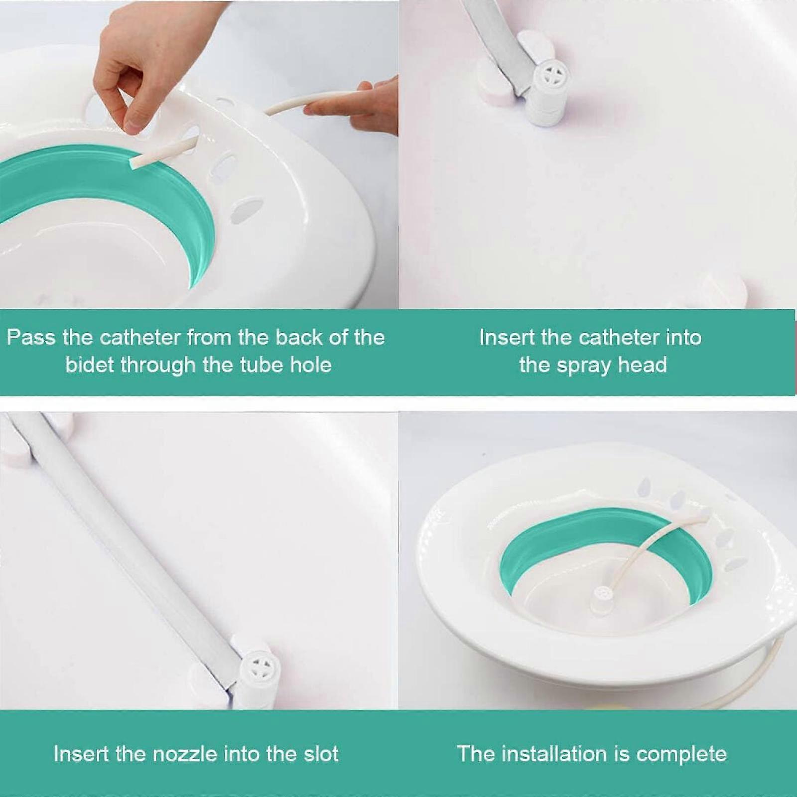 Foldable Sitz Bath for Toilet, Portable Sitz Bath Basin with Flusher ...