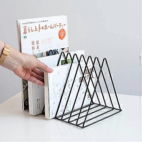 File Folder Stand Desktop File Organizer Triangle Wire Magazine Holder ...