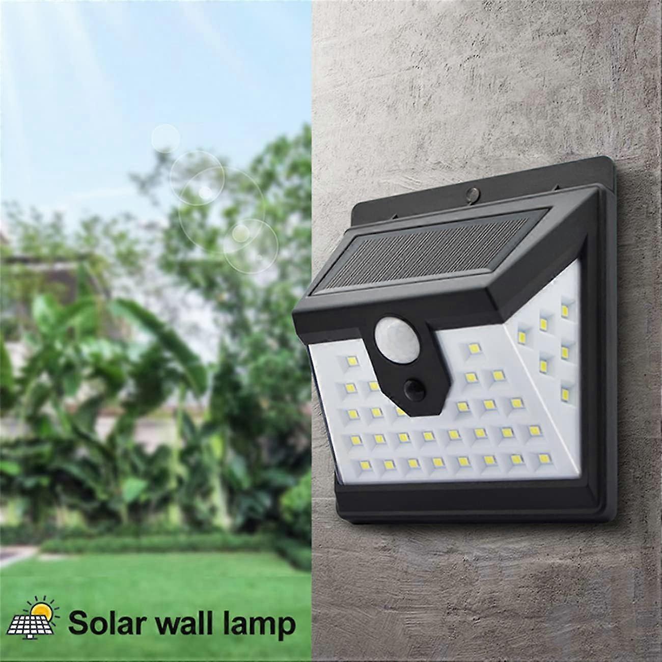 Set of 4 40 LED solar outdoor lights - 3 modes - Motion detector ...