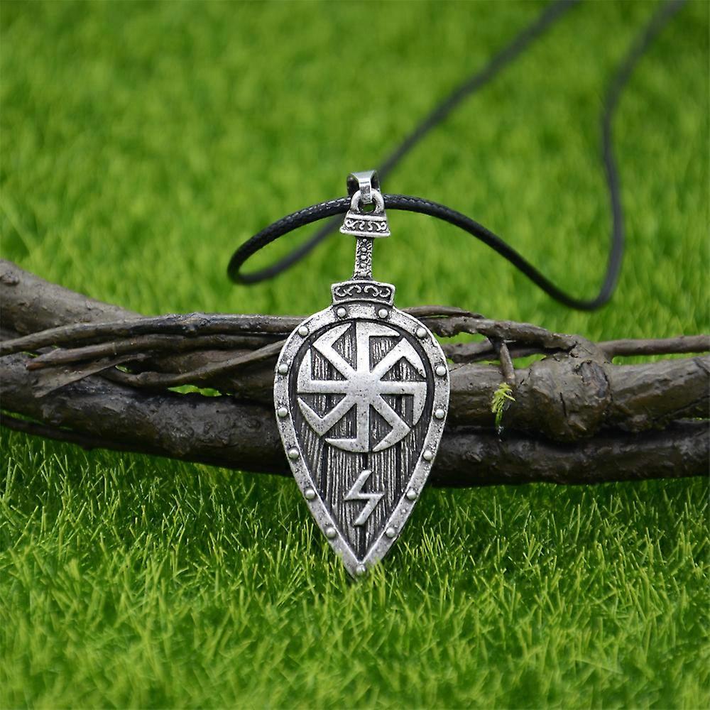 Slavic Kolovrat Shield Pendant Viking Jewelry Mens Necklaces Runic ...