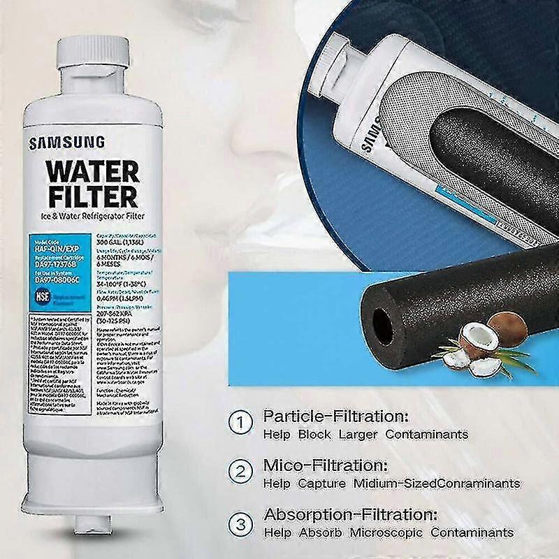 3 Pack Refrigerator Water Filter For Samsung Da97-17376b Haf-qin Da97 ...