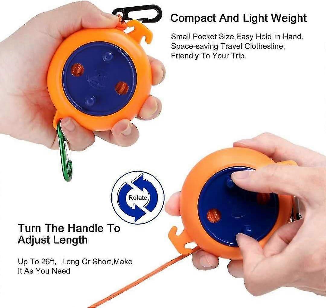 Camping Washing Line, 8 Meters Travel Clothesline Retractable Laundry ...