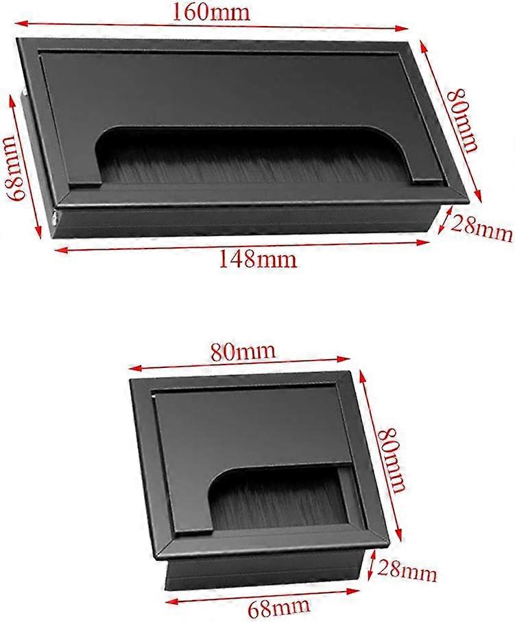 Cable Grommet Cover 3 Pieces Square Black Recessed Cable Grommets Desk ...