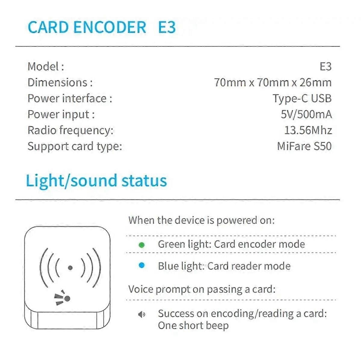 TTLOCK Smart Card Encoder NFC 13.56M M1 IC Card Reader RFID Chip ...