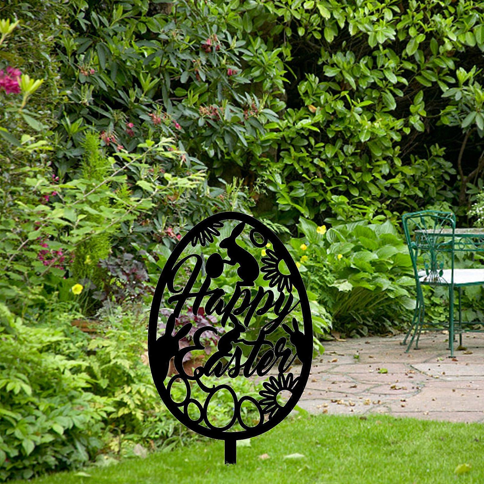 Easter Yard Sign Acrylic Egg Garden Stakes Party Supplies Easter ...