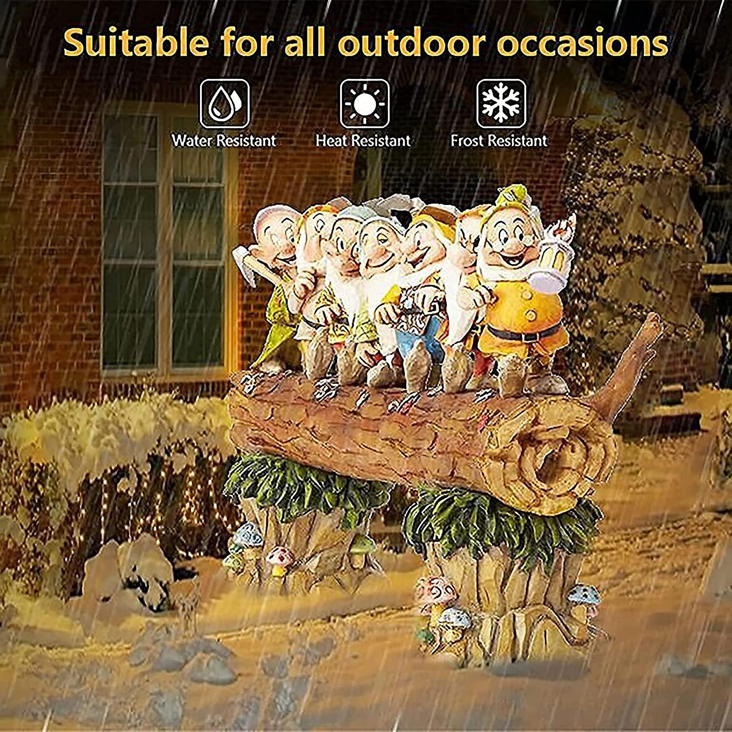 Piao Seven Dwarf Trees Decorate The Garden, Seven Dwarfs Mini Resin ...