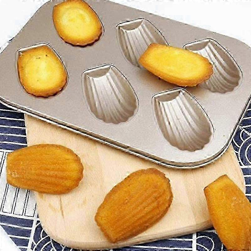 2 Pack Madeleine Mold Cake Pan, Non-Stick Heavy Duty Shell Madeline ...