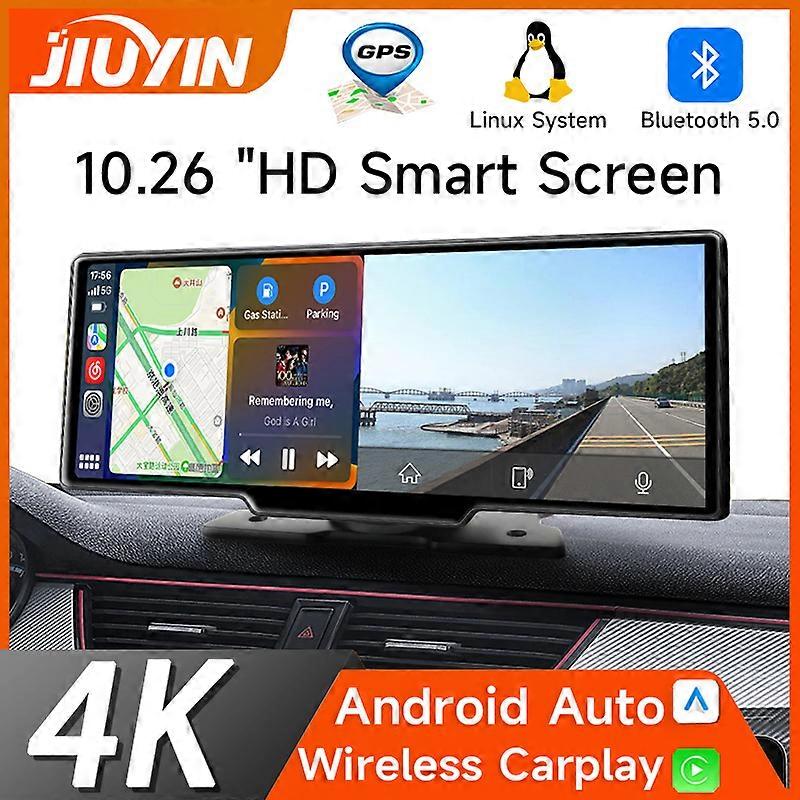 JIUYIN 4K 10.26 Inch Universal USB Carplay Android Auto Dashboard ...
