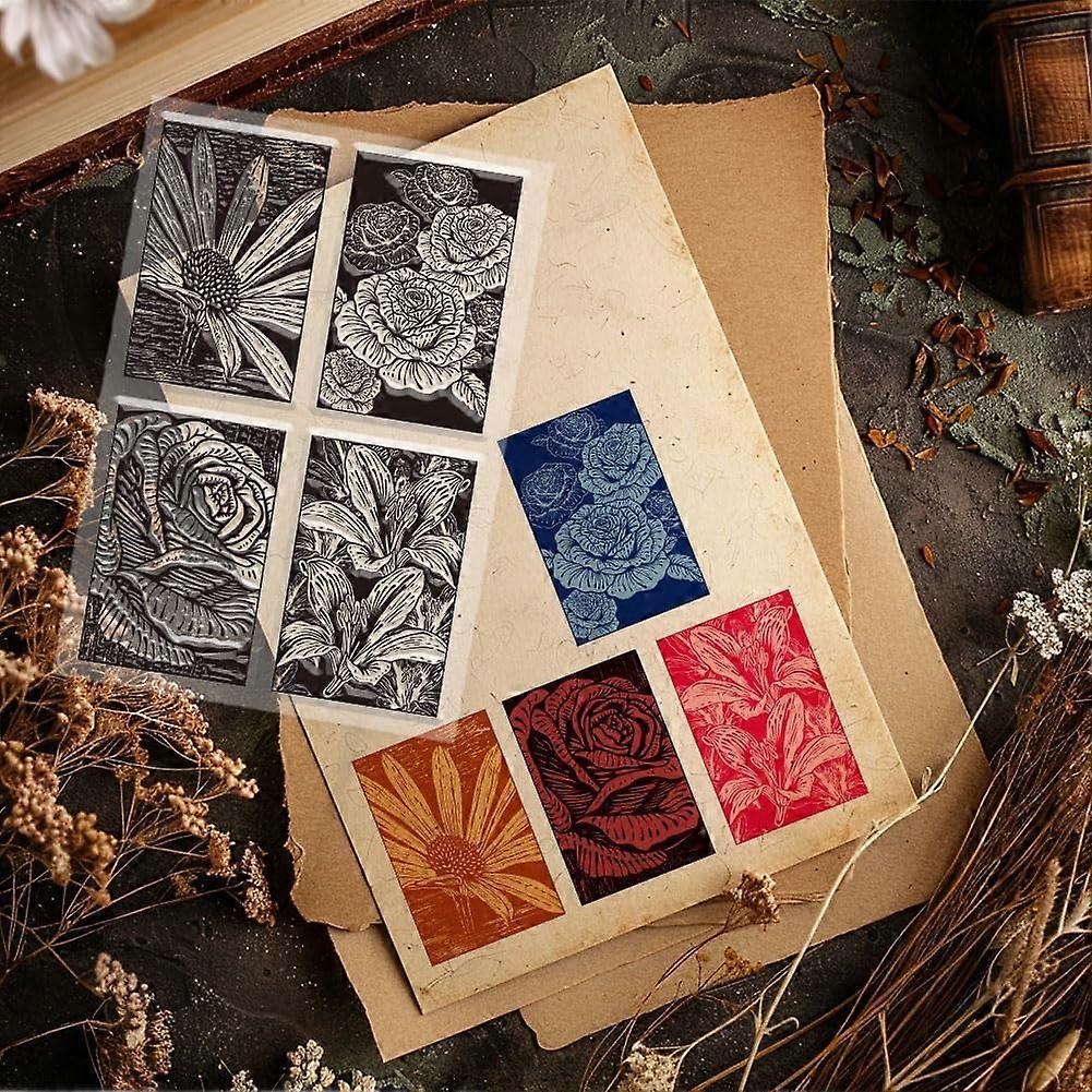 Flower Clear Stamps for Card Making Flower Clear Rubber Stamps Plants ...