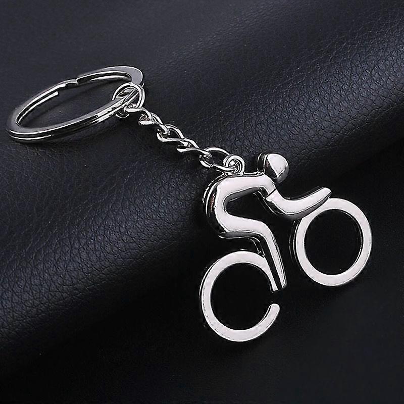 Silver Metal Bicycle Bike Cycling Riding Keychain Keyring Keyfob for ...
