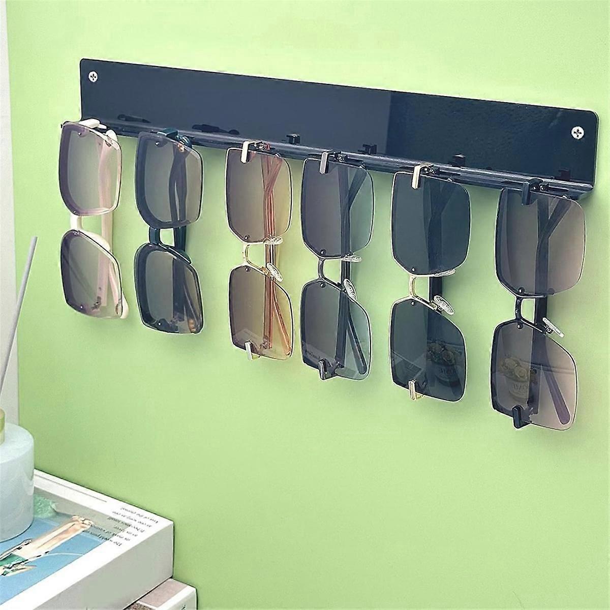 Sunglasses Rack Wall Clear Acrylic Eyewear Display 6 Slots Glasses ...