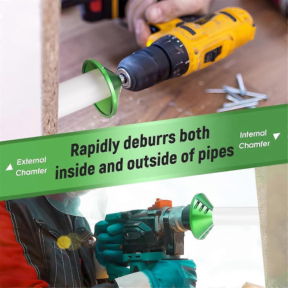 2 in 1 Inner-Outer Pipe Deburring Tool,PVC Pipe and Tubing Chamfer Tool ...