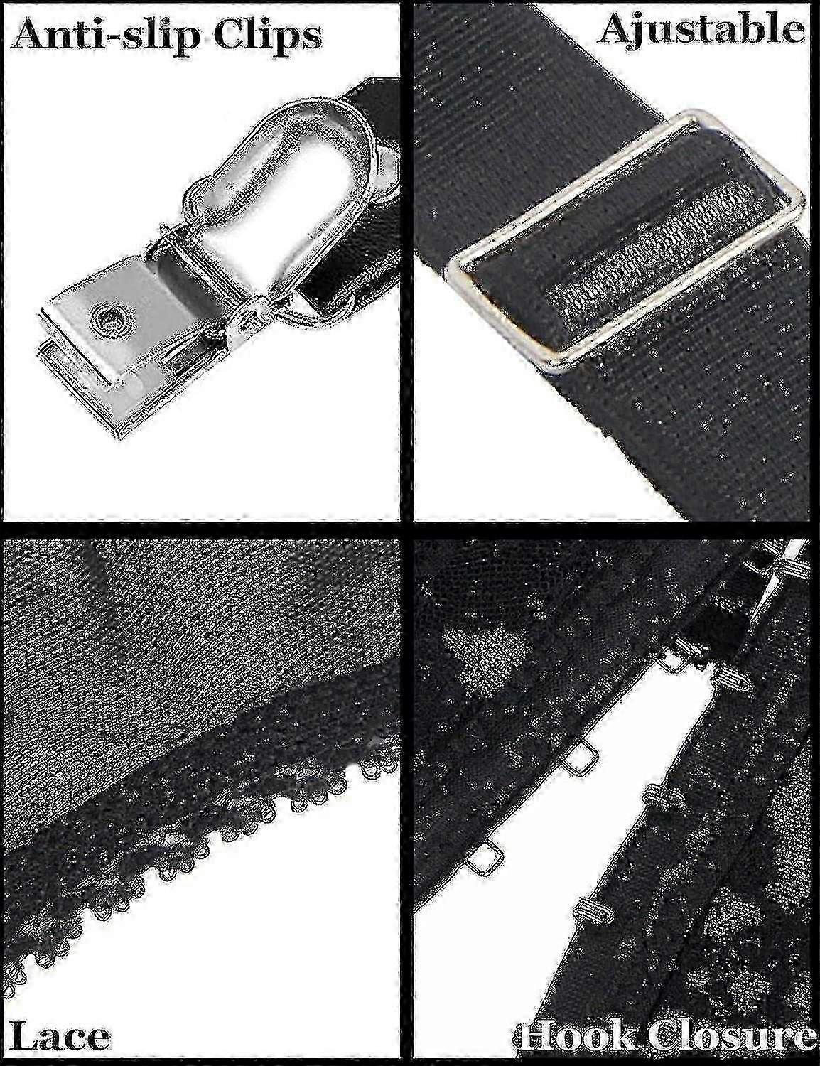 "Women's Garter Belt Plus Size Lace Garter And 6 Metal Clips Adjustable ...