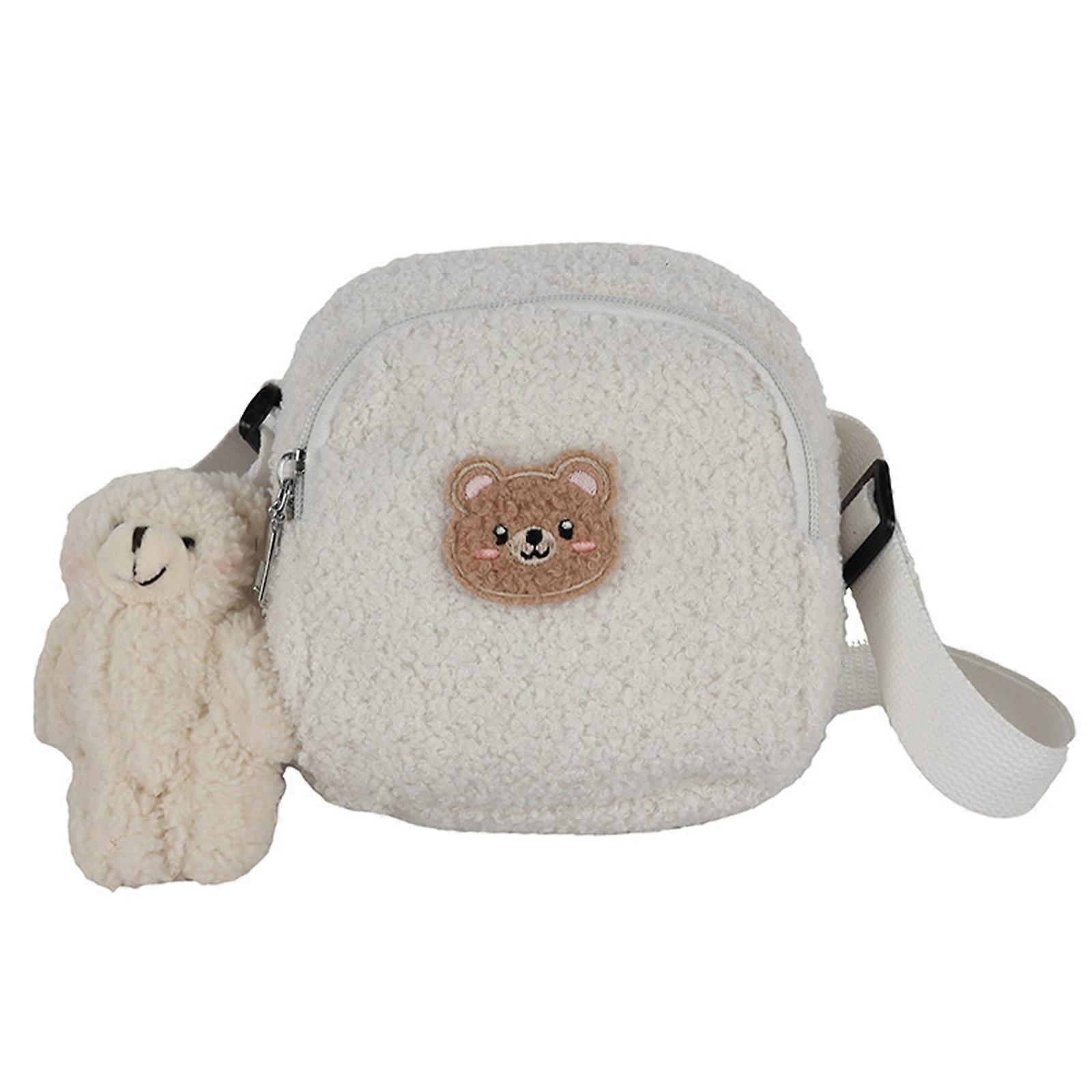 Girls Cossbody Purse Cute Bear Pendant Plush Purse Handbag Adjustable ...