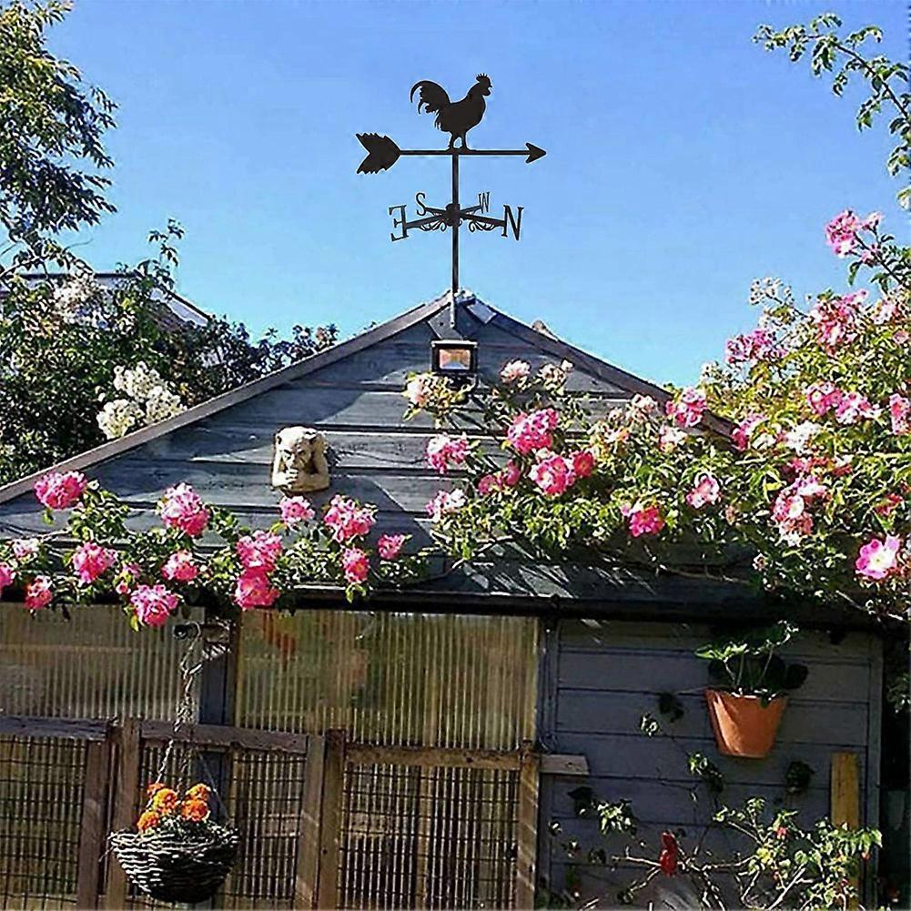 Rooster Cockerel Weather Vane Silhouette Wind Vanes Indicator Outdoors ...