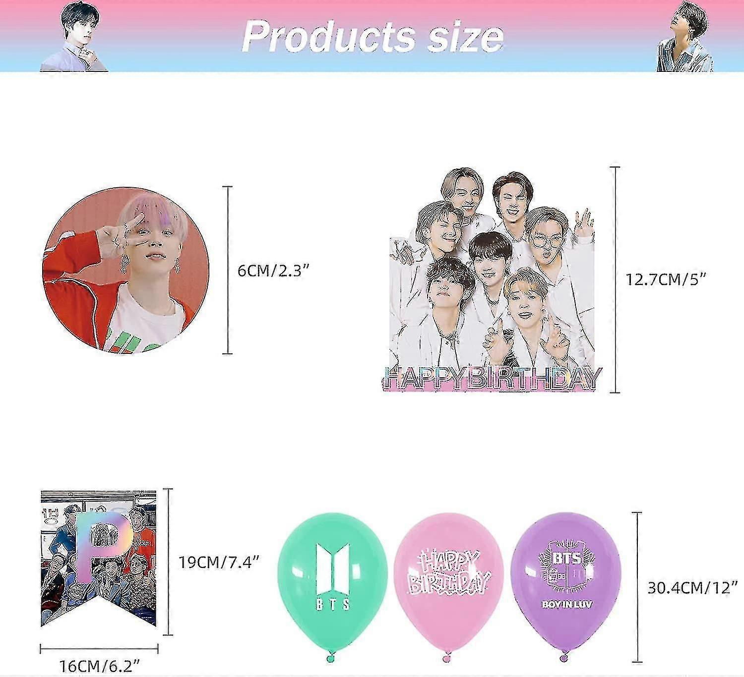 Bts Birthday Party Decorations Kpop Supplies For Bangtan Boys Girl Fans ...