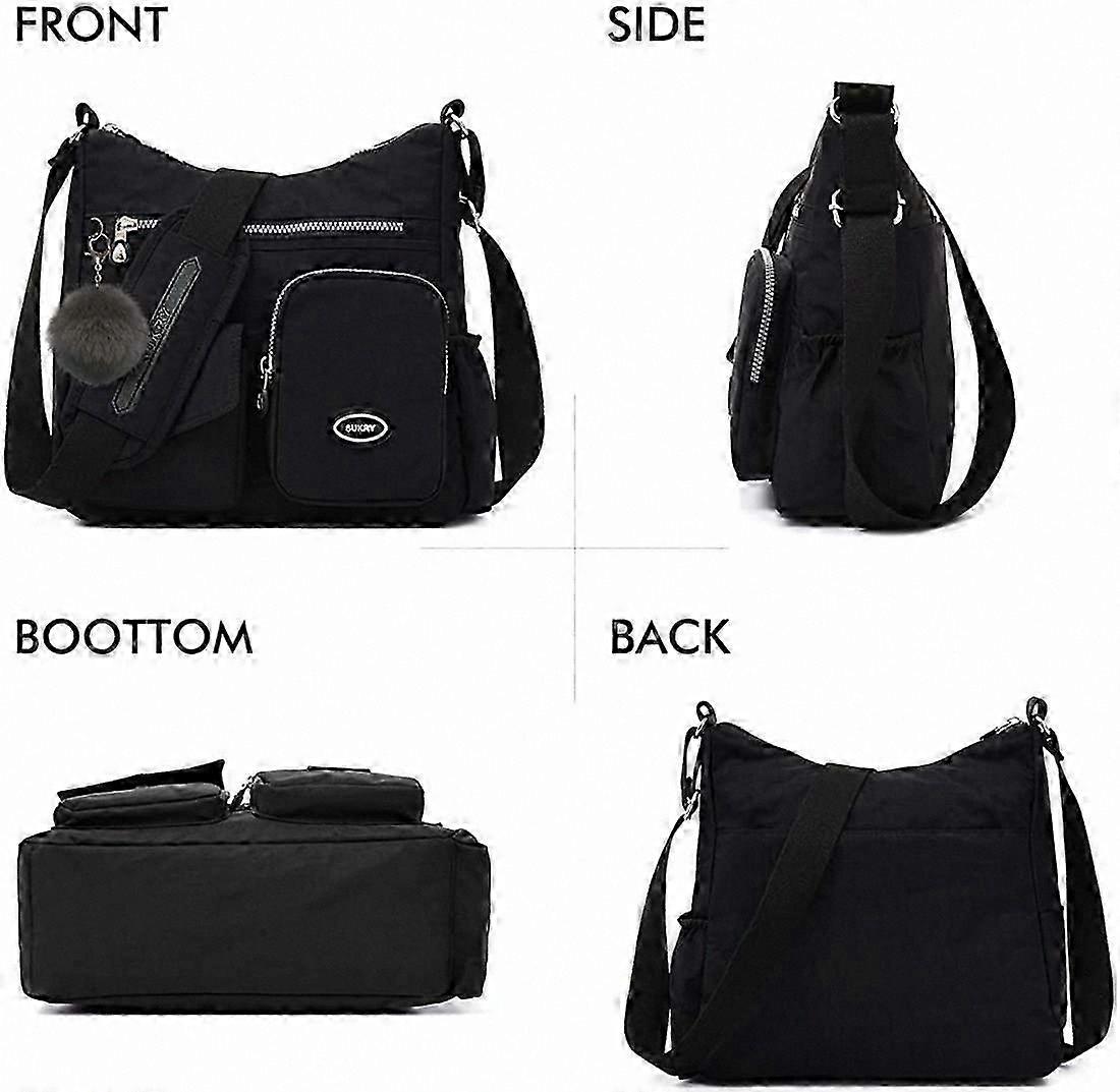 Waterproof Nylon Crossbody Bag with RFID Protection and Anti-Theft ...