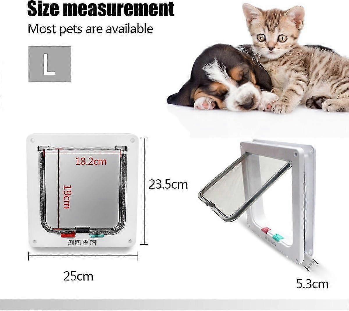 Cat Flap Door for Large Cats & Dogs - Easy Install with 4 Position Lock ...