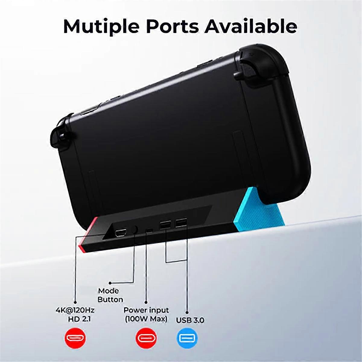 For Switch 2 Dock Station 4K@120Hz -Compatible USB & Type C Ports ...
