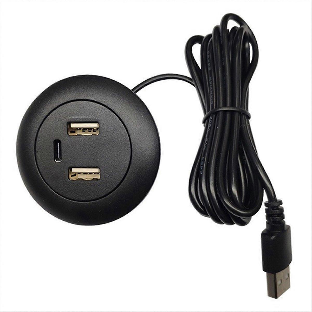 Desktop Hole Embedded USB Hub Type-C, 3 in 1 Splitter | Fruugo UK