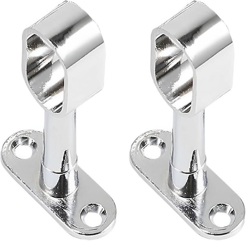 Set of 2 Wardrobe Rod Support - Support for Oval Wardrobe Bar - Zinc ...