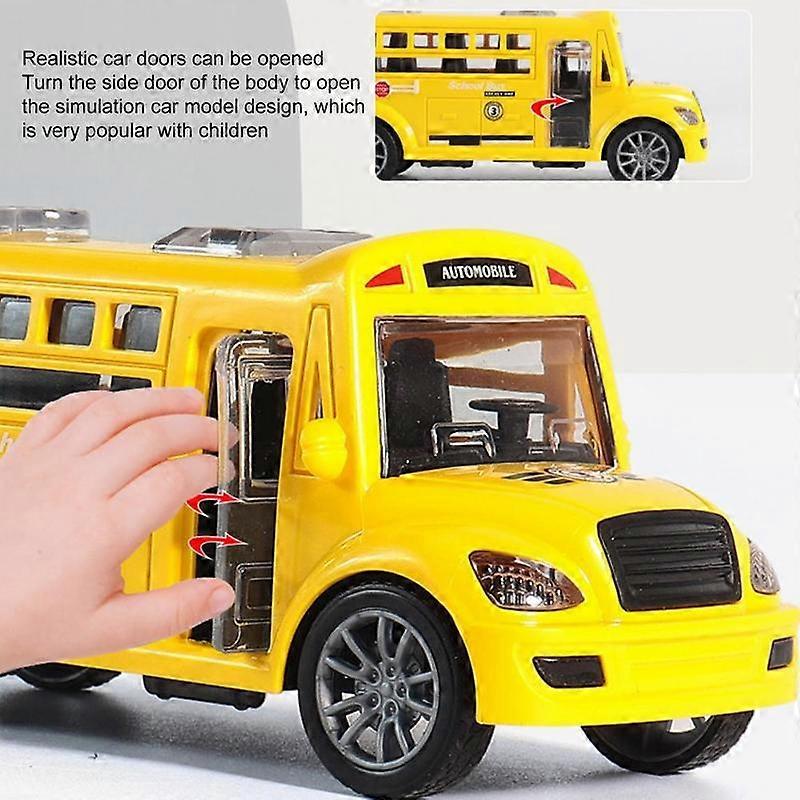 Big Size Children Simulation School Bus Toy Model Musical Inertia Car ...