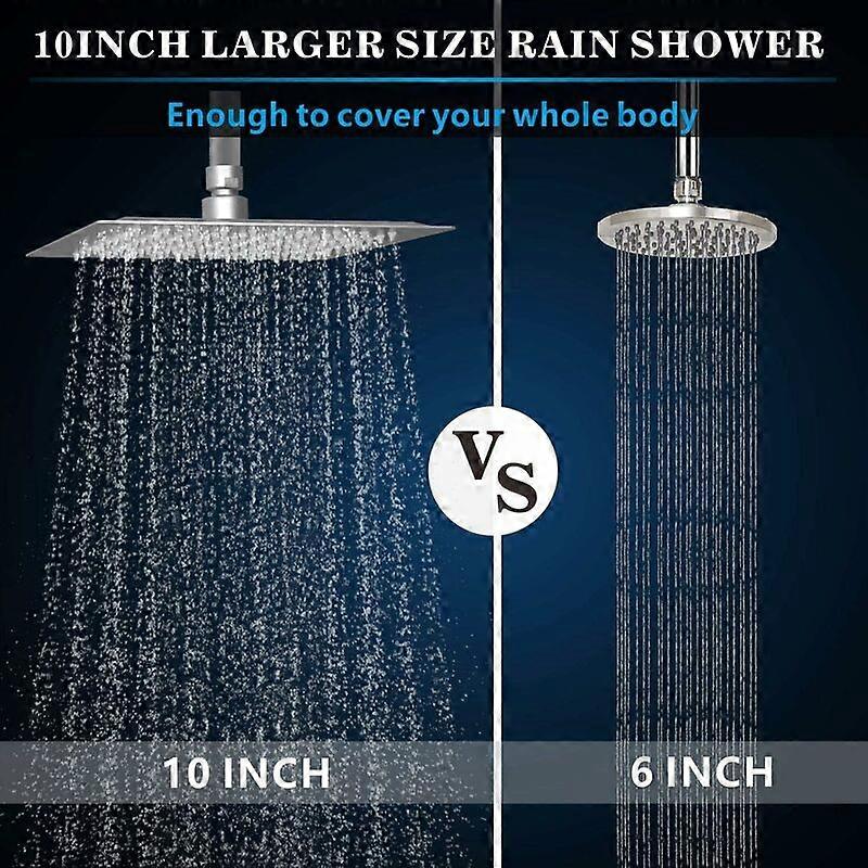 25cm Large Rainfall Shower - Square High Pressure Stainless Steel ...