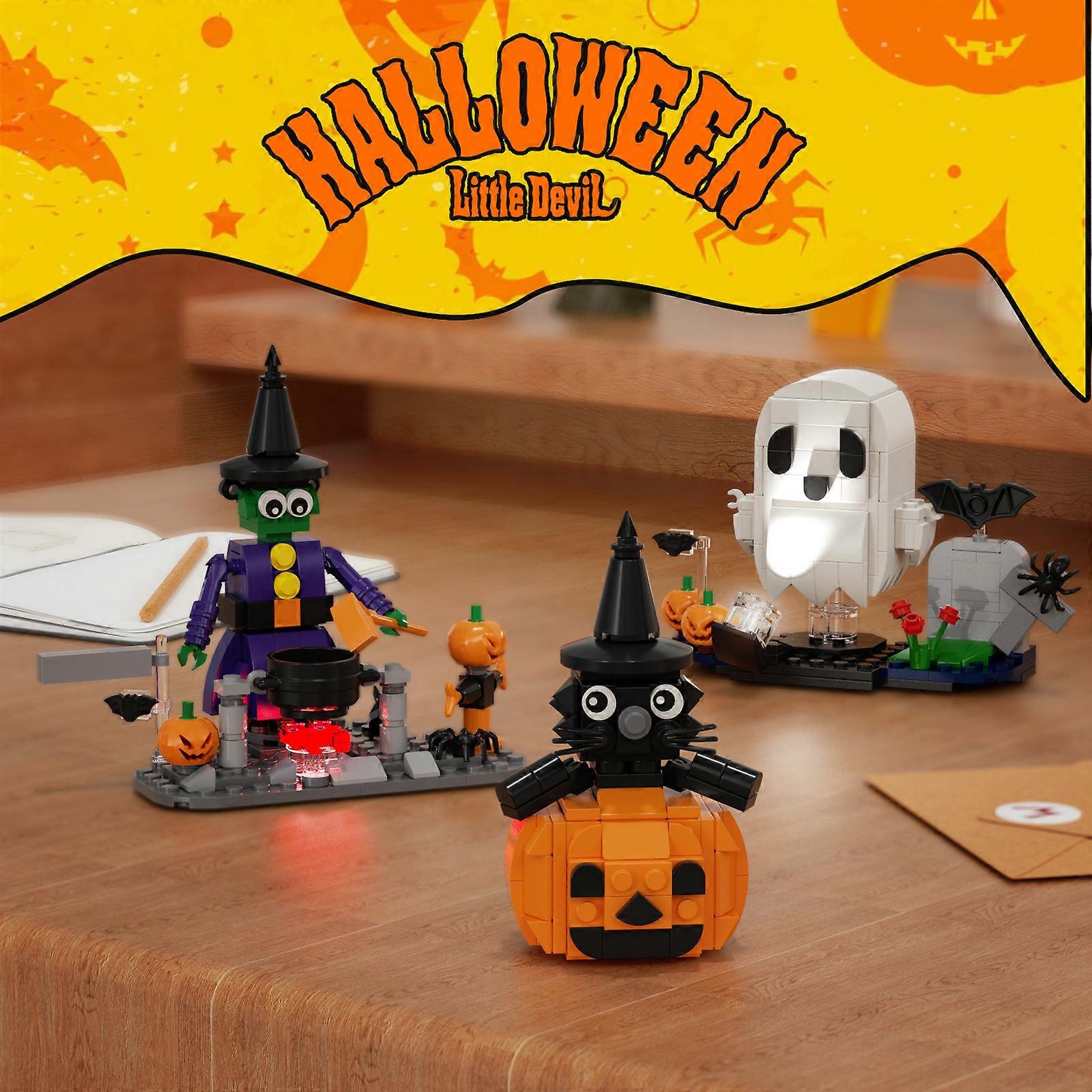 BuildMoc Halloween Fun Brickheadz Building Blocks Set Cute Pumpkin ...