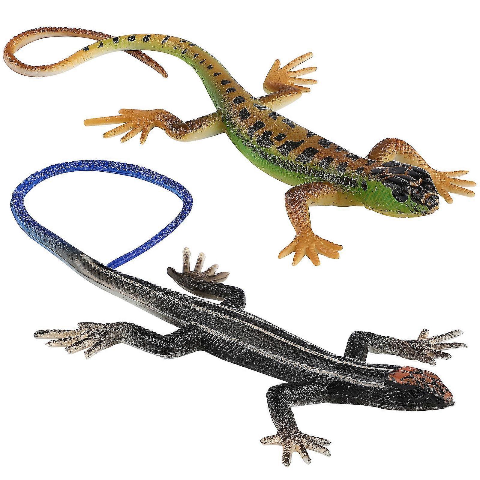 2 Pcs Toys Children Lizard Toy Realistic Lizard Artificial Lizard Model ...