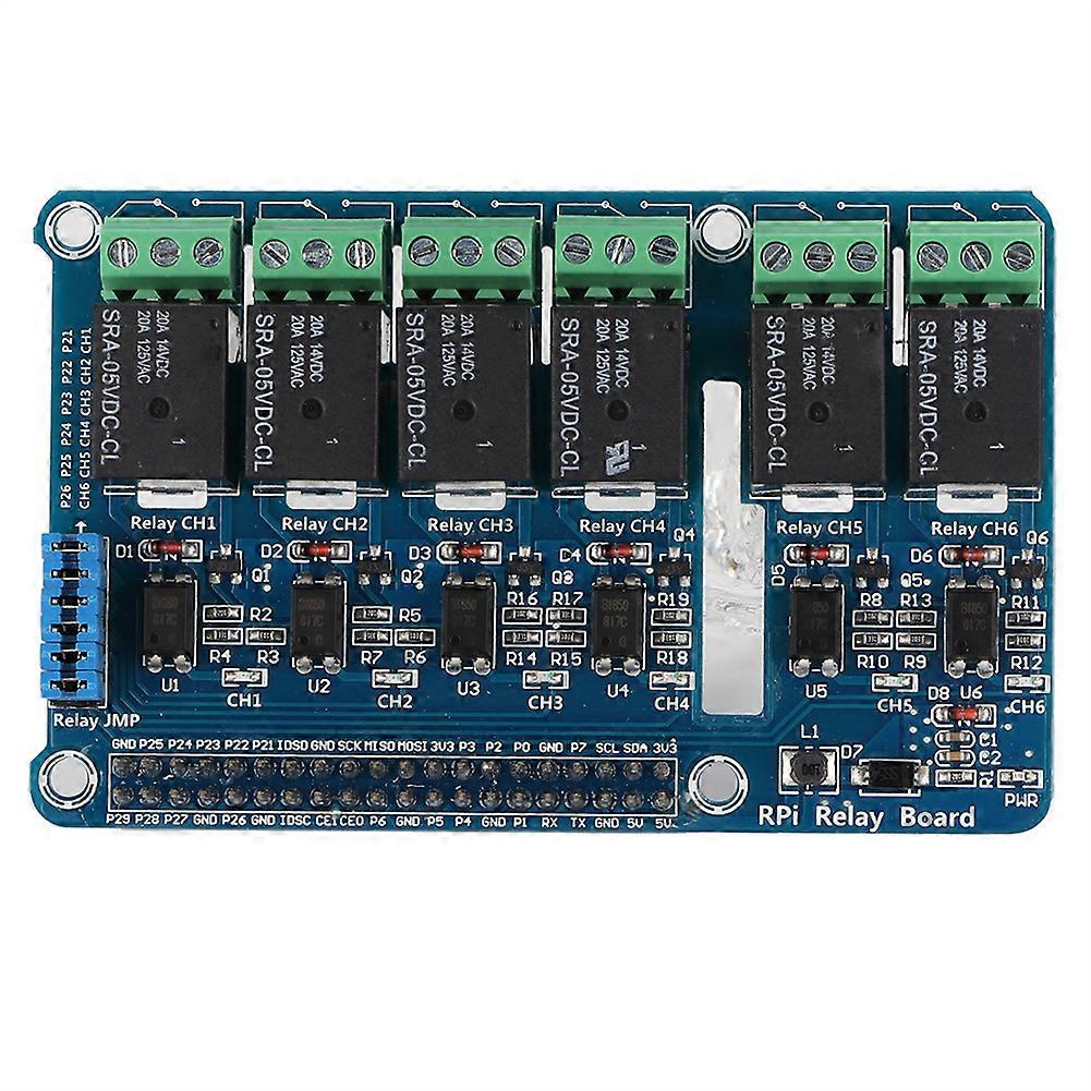 6 Channel RPi Relay Module Expansion Board for Raspberry Pi A+/B+/2B/3B ...