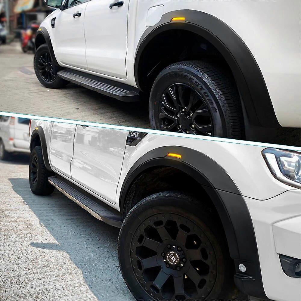 Matte Black LED Fender Flares Wheel Arch Extension for Ford Ranger ...