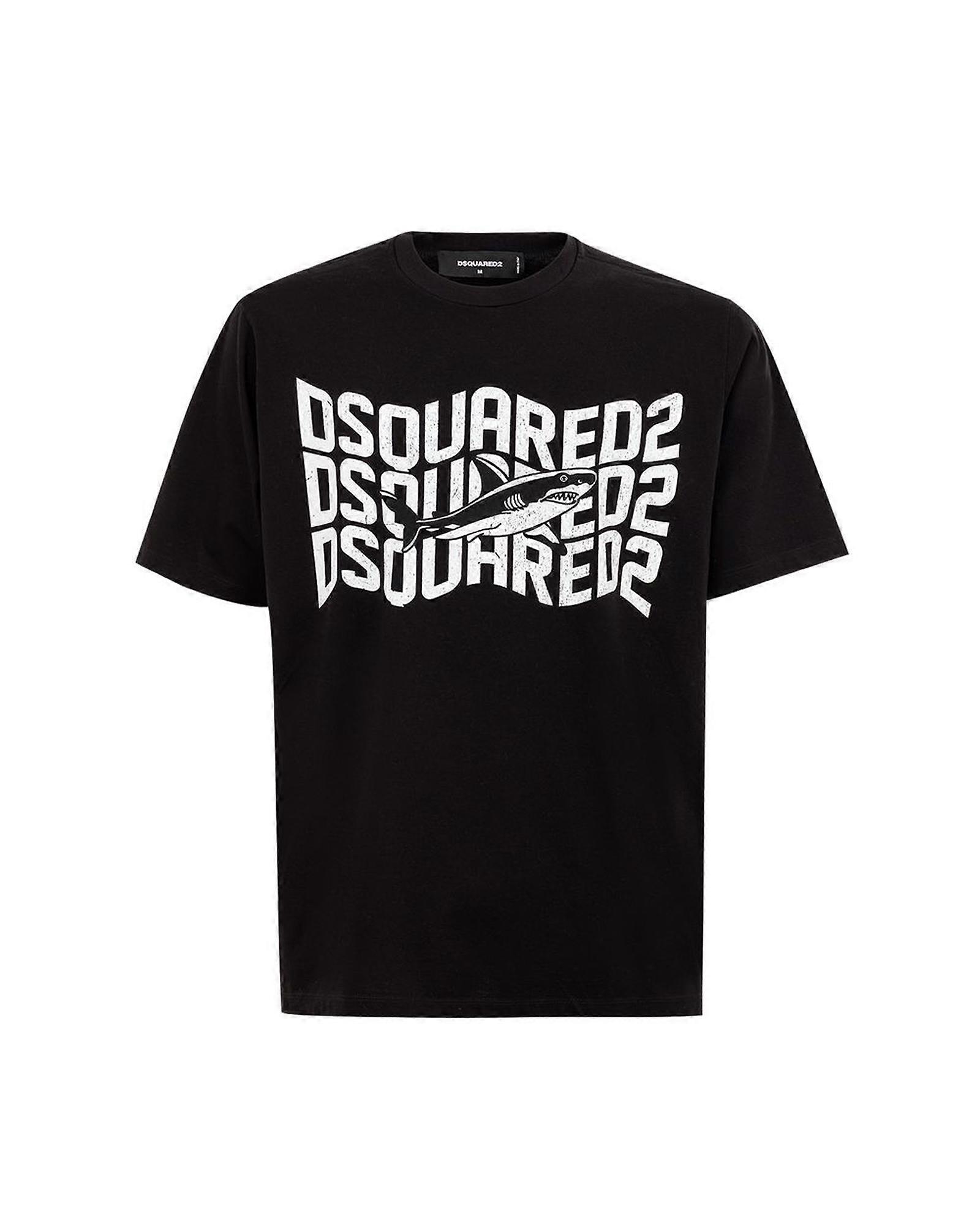 Dsquared² Dsquared2 Shark Logo TShirt Black | Fruugo UK