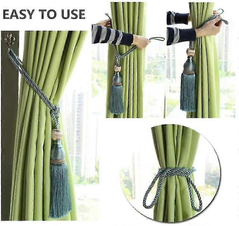 1 Pair Tassels Curtain Tiebacks Home Decorative Window Drapery Ball ...