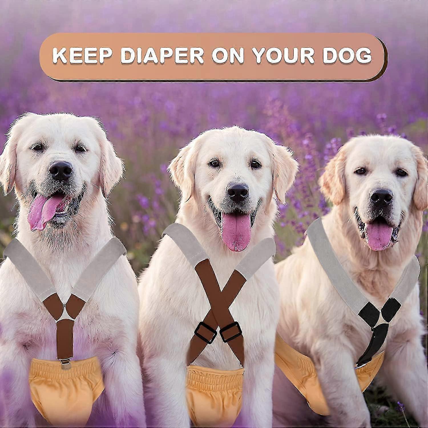 2 Pieces Dog Diaper Suspenders Belly Bands Canine Harness Keep Diaper ...
