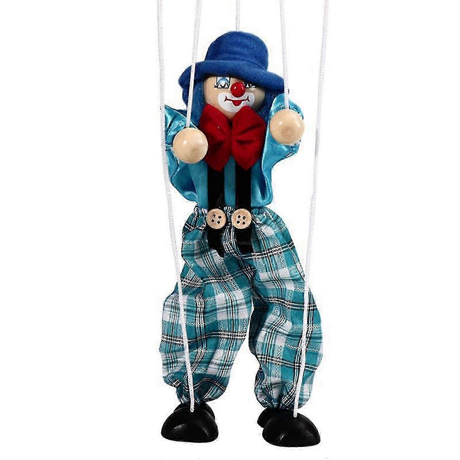 Marionette Clown Puppet Toy Pull Rope Wooden Puppet Doll Interactive ...